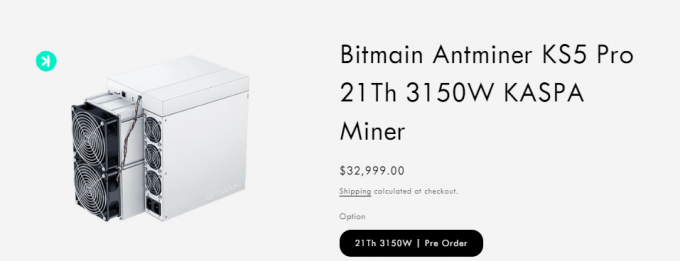 Blockchain Miner Antminer KS5 Pro 21Th/S 3150W 150J/T KHeavyHash Algorithm KAS Asic Miner For ...